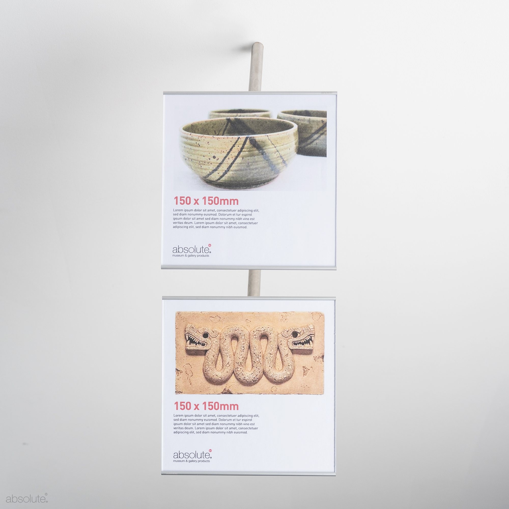 Absolute Museum & Gallery Products Pinnacle Label Holder Wall Mounted