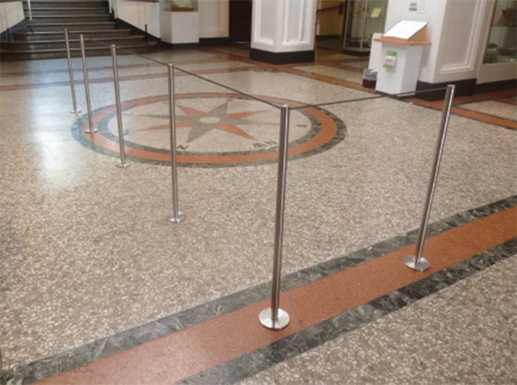 Q Barrier Surface Mounted Stanchion - Absolute Museum & Gallery Products