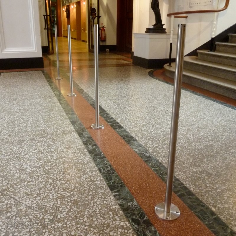 Q Barrier Surface Mounted Stanchion - Absolute Museum & Gallery Products